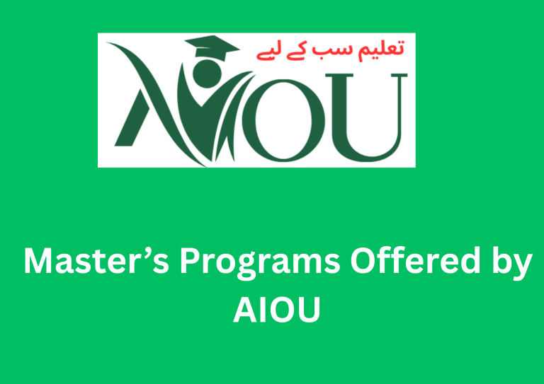 Master’s Programs Offered by AIOU
